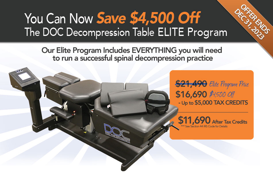 Save on the DOC Spinal Decompression Table Elite Marketing Program